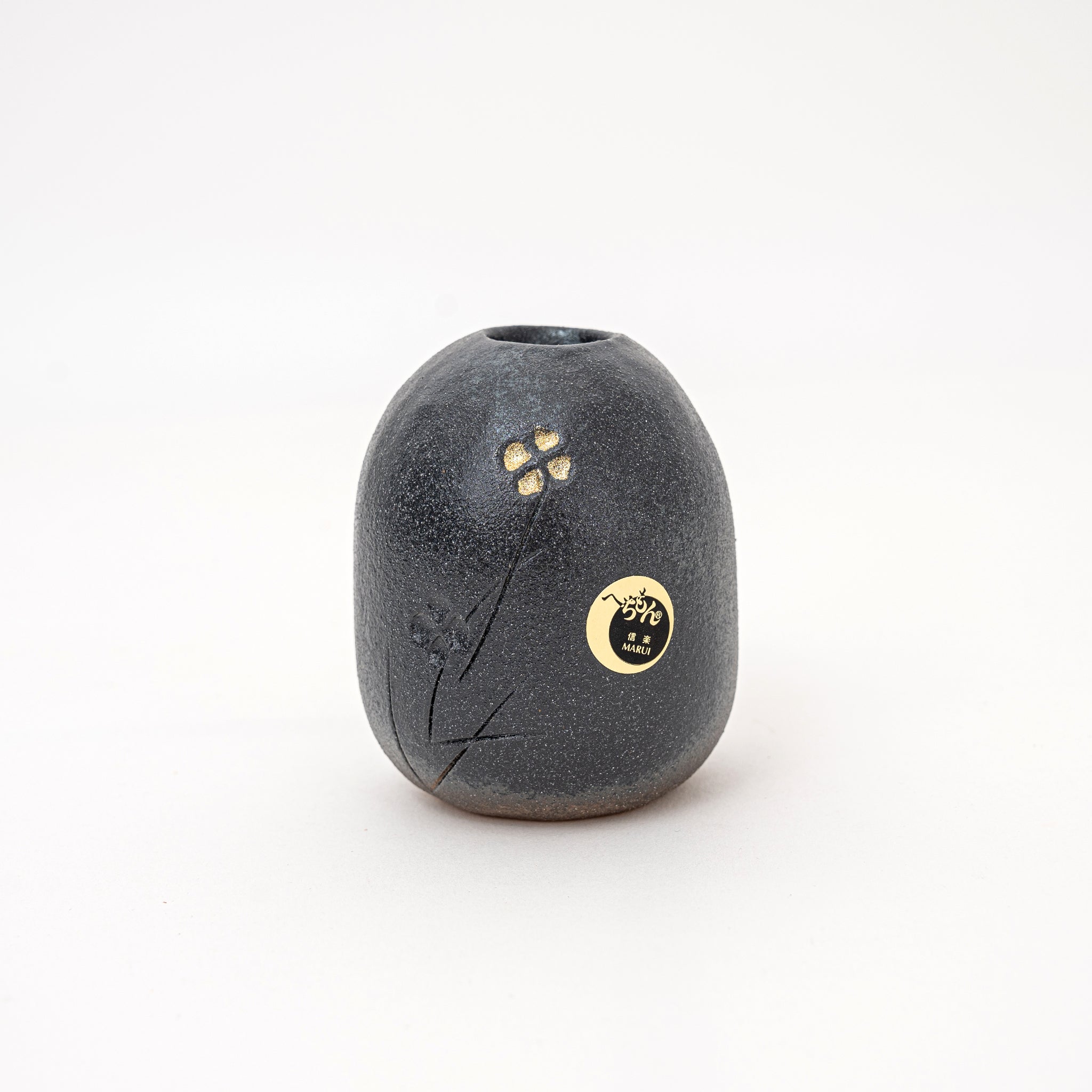 Handmade Shigaraki Black Gold Flower Mini Vase – Great Zakka