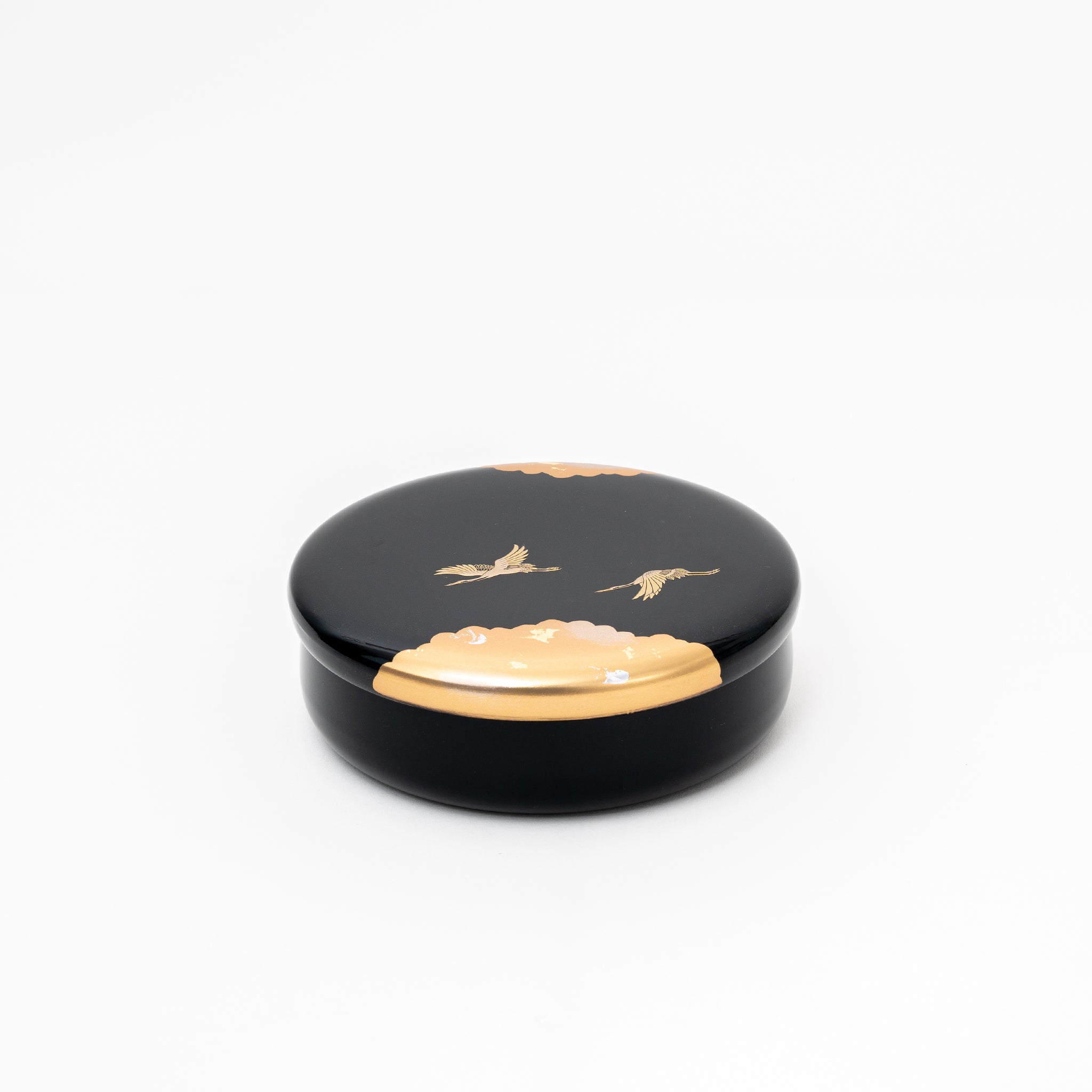 Handcrafted Gold and Silver Foil Round Crane Box | Black – Great Zakka