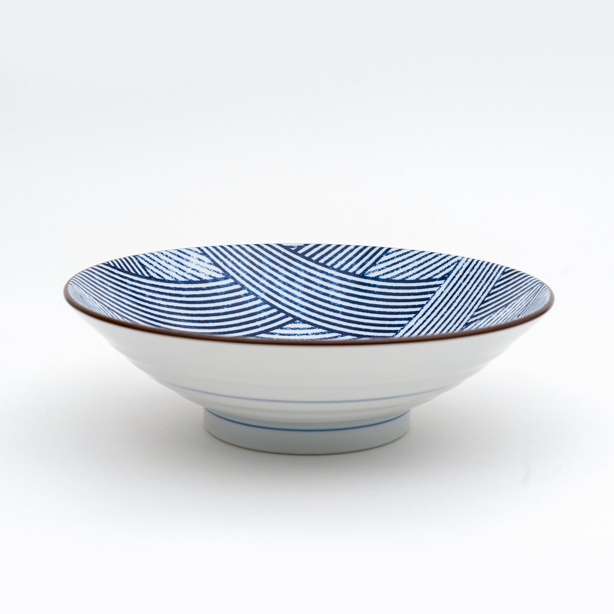 Showa Seito Mino Ware Checked Japanese Ramen Bowl Large Noodle soup Bo ...
