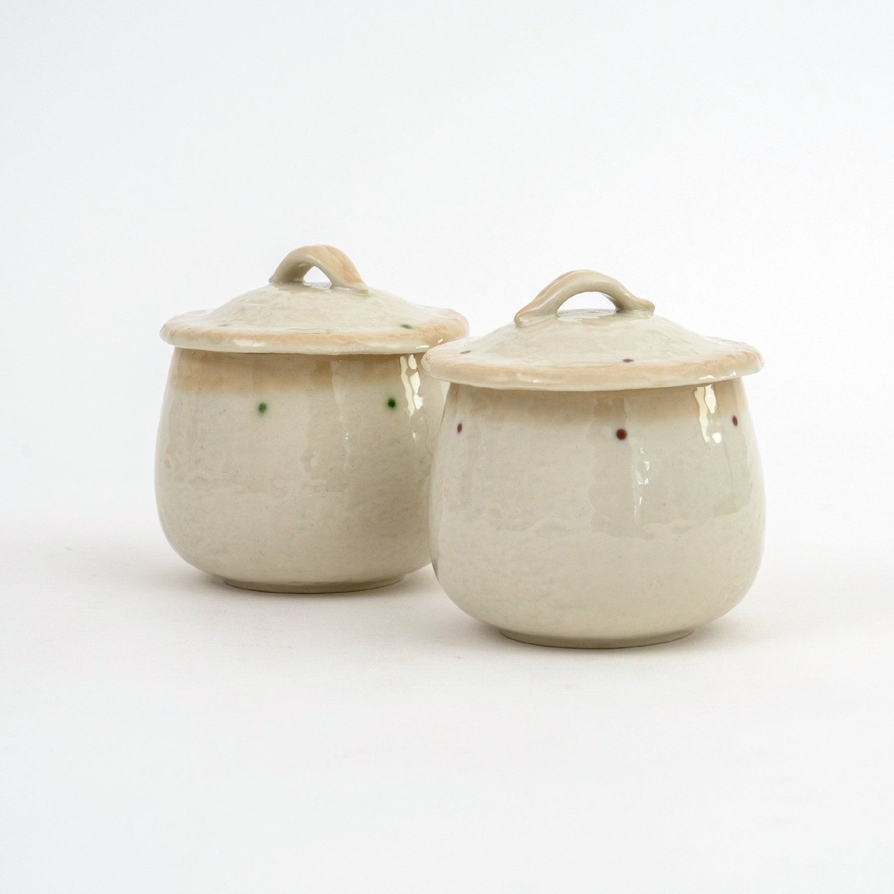 Mino Ware Handmade Chawan-Mushi Grey Dots / Blue Dots – Great Zakka