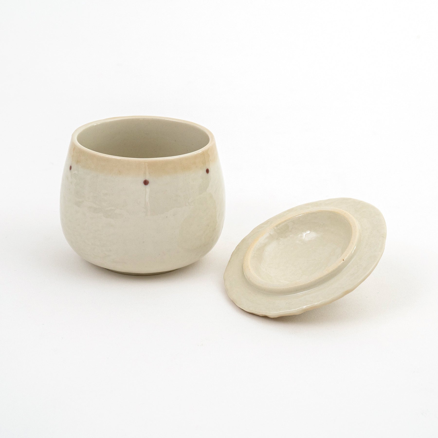 Mino Ware Handmade Chawan-Mushi Grey Dots / Blue Dots – Great Zakka